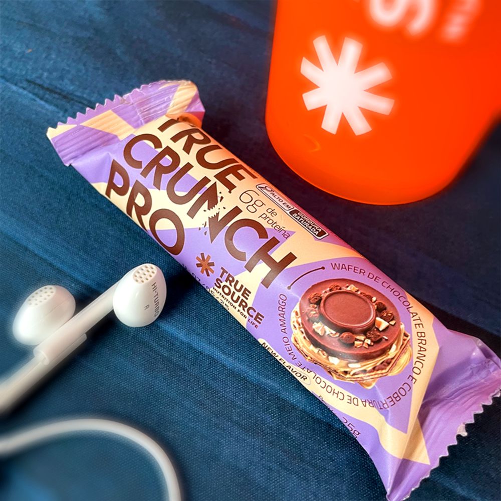Kit 3X: Wafer Proteico True Crunch Pro Chocolate Meio Amargo True ...