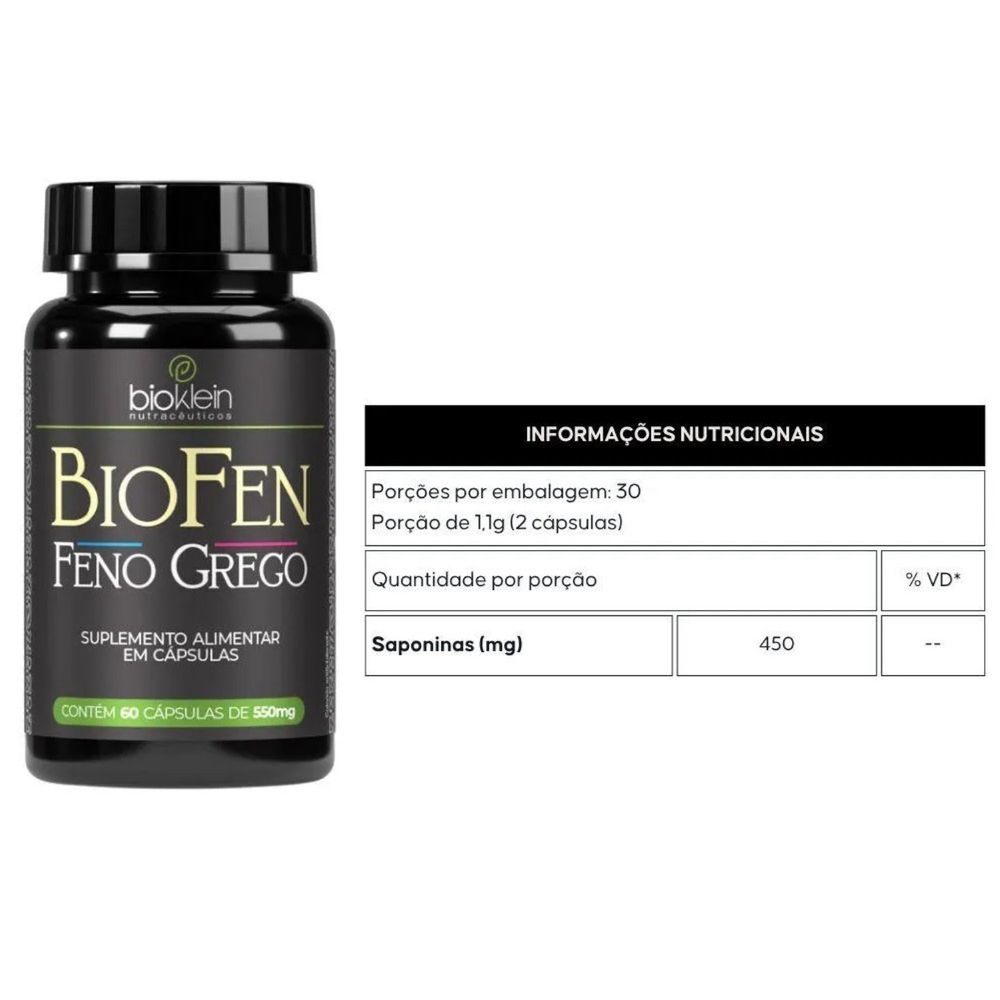 BIO FEN FENO GREGO (COM EXTRATO DA SEMENTE DE FENO GREGO) 550MG 60 CÁPS ...