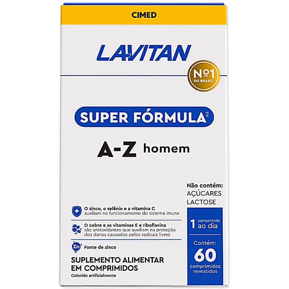 Lavitan Super Fórmula A-Z Homem com 60 comprimidos - Drogaria Sao Paulo