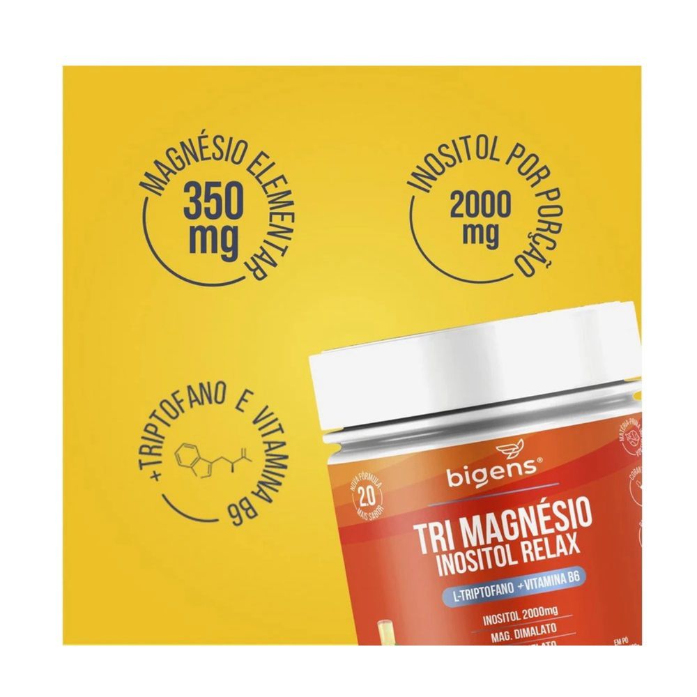 TRI MAGNESIO INOSITOL RELAX 180G MARACUJA BIGENS - Drogaria Sao Paulo
