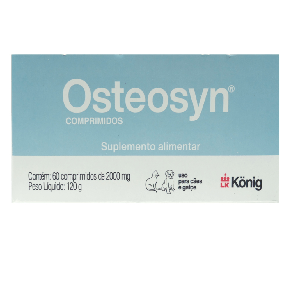 Osteosyn 2000mg Com 60 Comprimidos Para Cães e Gatos Raças Grandes Kit ...
