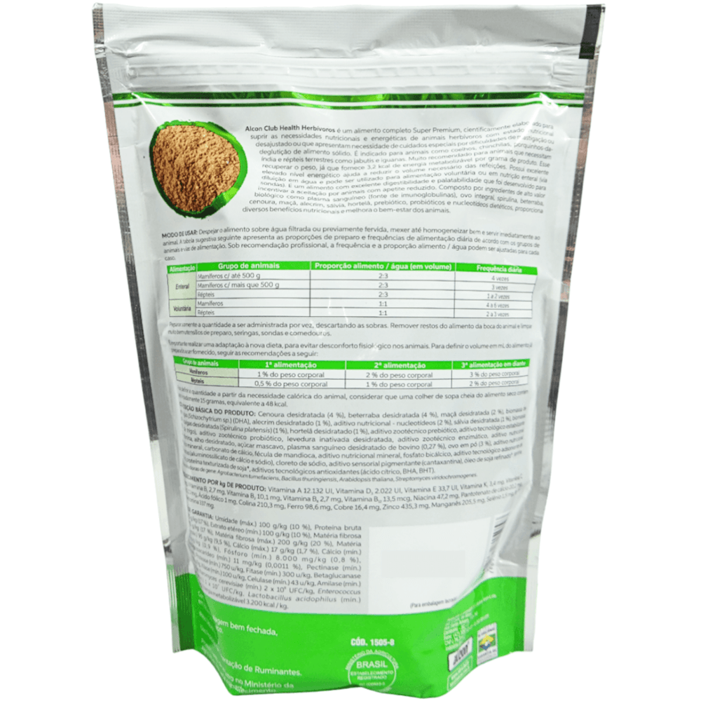 Alcon Club Health Herbívoros 500g Super Premium Kit Com 2 unidades ...