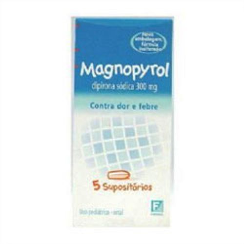 Magnopyrol Pediátrico 300mg 5 Supositórios - Drogaria Sao Paulo