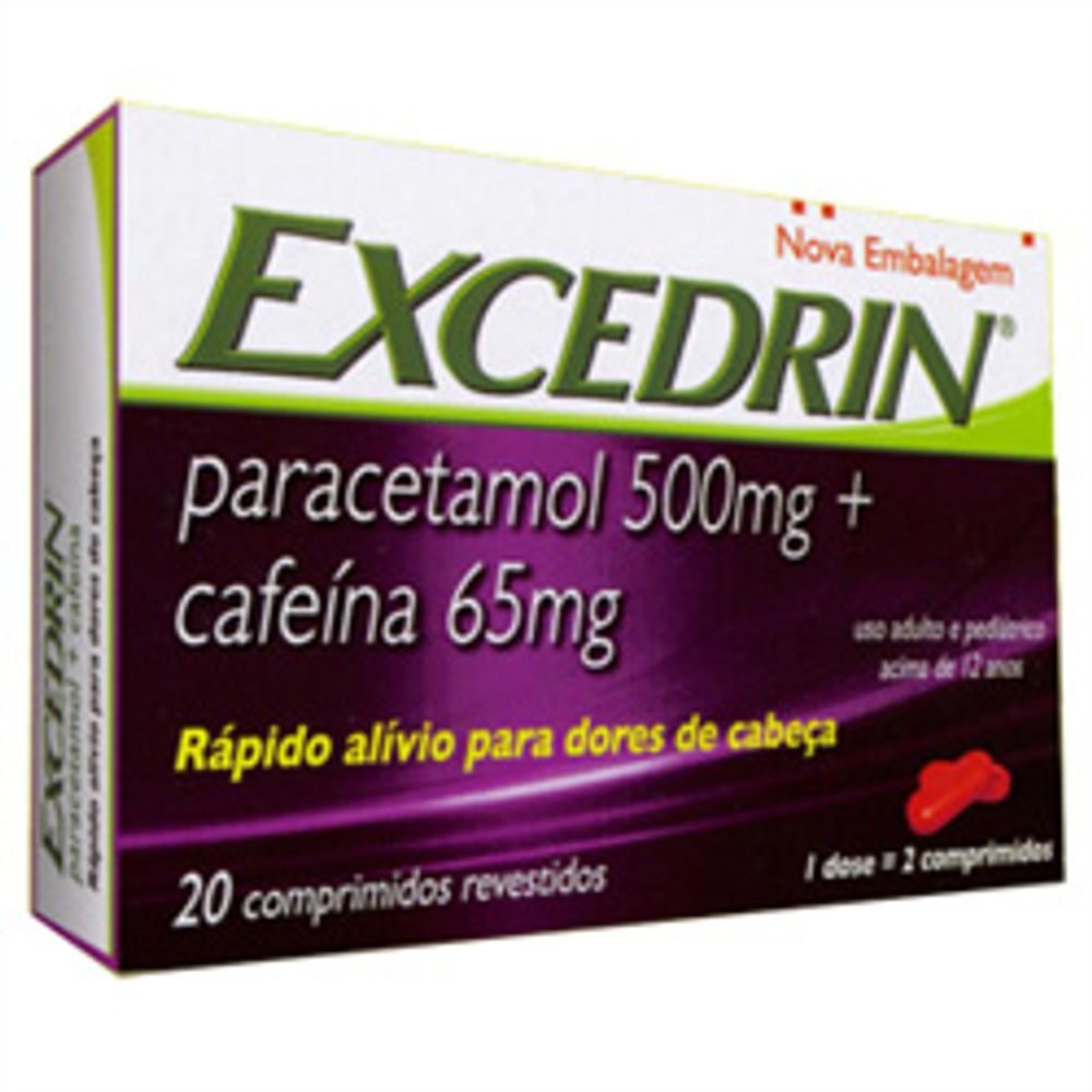 Excedrin Novartis 20 Comprimidos - Drogaria Sao Paulo