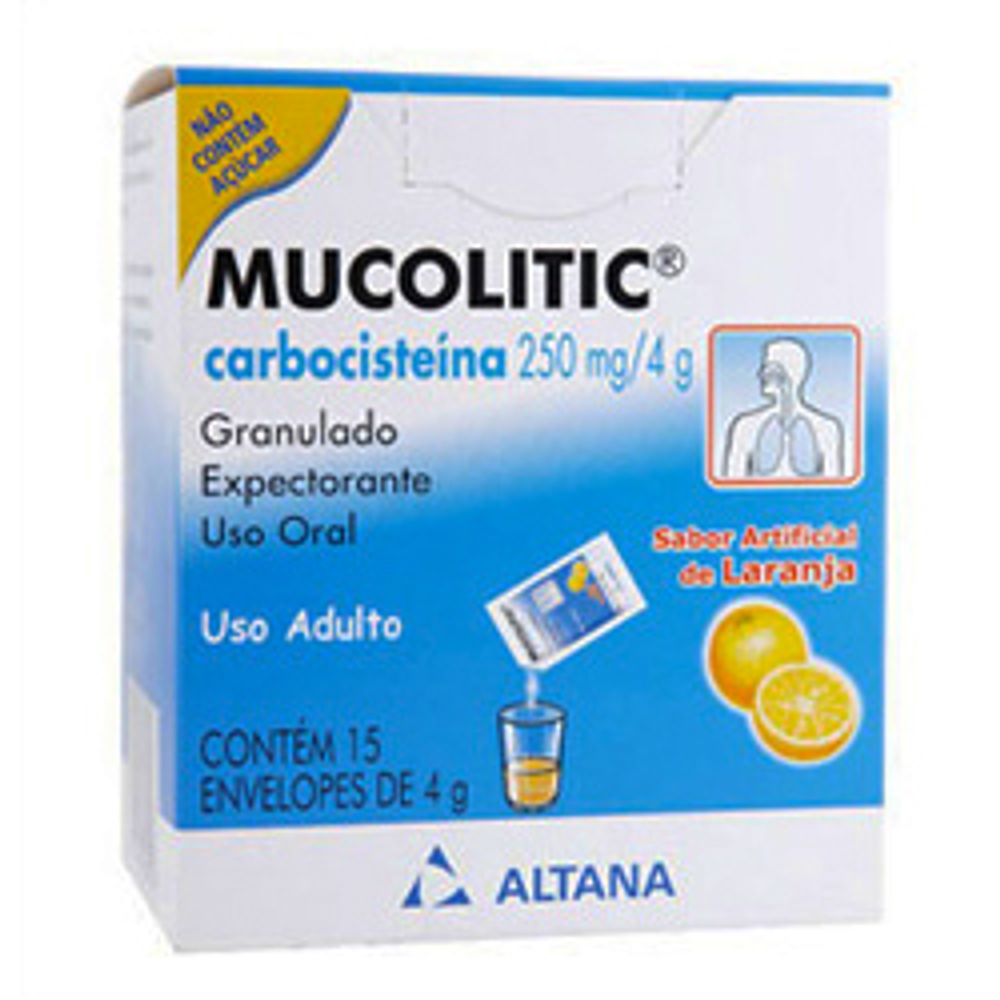 Mucolit Adulto Takeda 250mg 15x4g - Laranja - Drogaria Sao Paulo