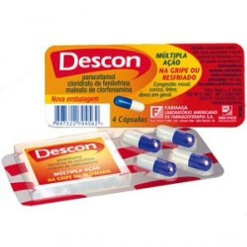 Descon Neo Química 4 Cápsulas - Drogaria Sao Paulo