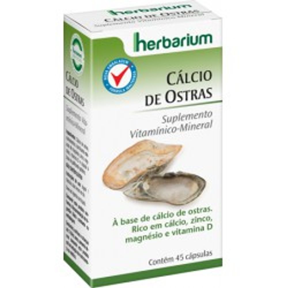 Suplemento Vitamínico Cálcio de Ostra Herbarium 45 Cápsulas - Drogaria ...