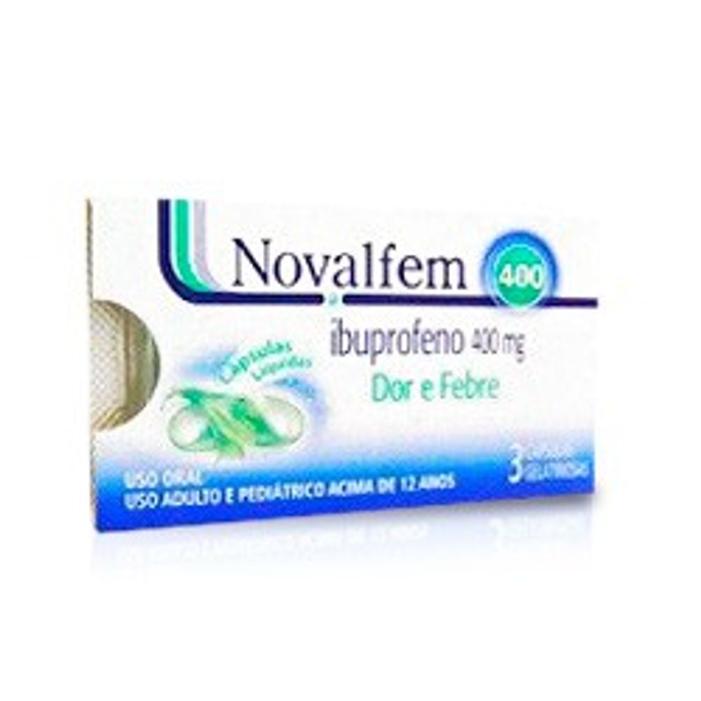 Novalfem 400mg 3 Cápsulas - Drogaria Sao Paulo
