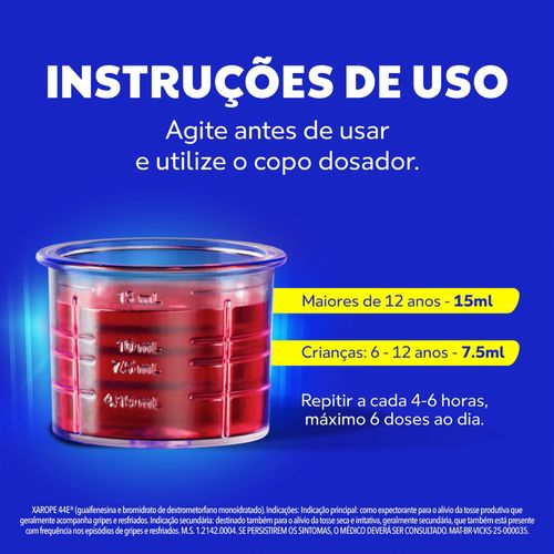 Expectorante Vick 44E 240ml Xarope - Drogaria Sao Paulo