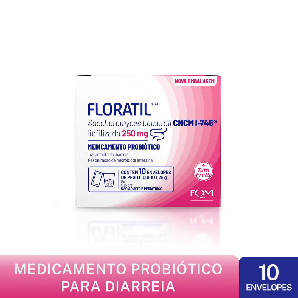 Probiótico Floratil AT 250mg FQM 10 Sachês - Drogaria Sao Paulo