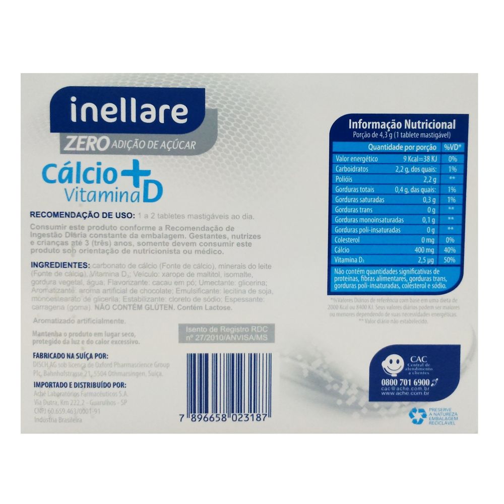 Inelatte Zero Aché 60 tabletes - Drogaria Sao Paulo