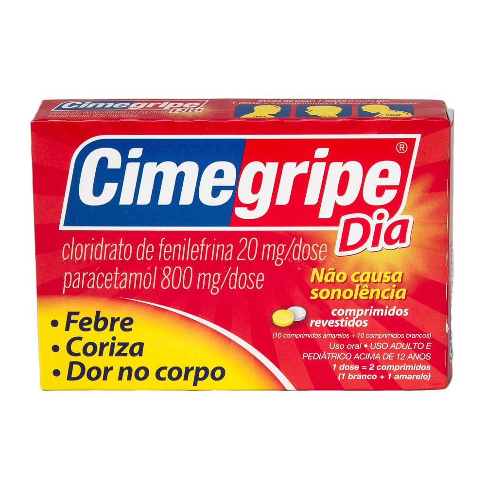 Cimegripe Dia Cimed 10 Comprimidos Revestidos - Drogaria Sao Paulo