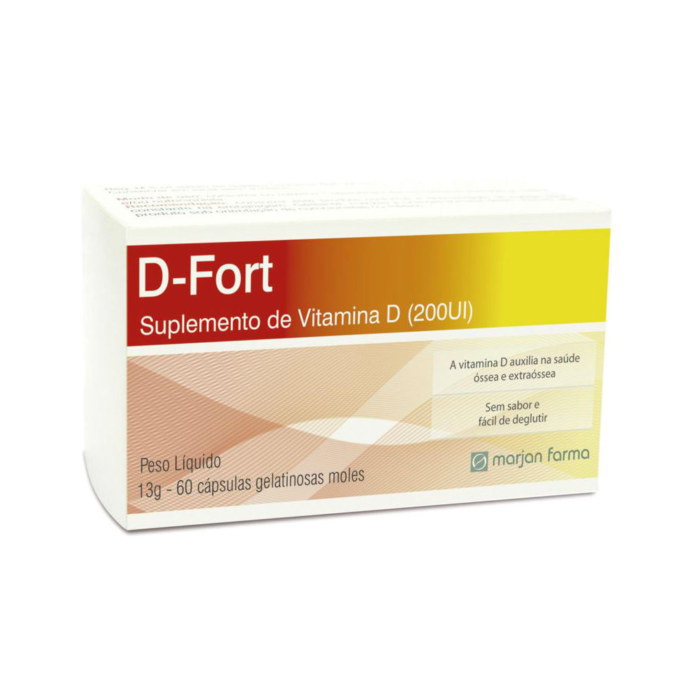D-fort Suplemento Vitamínico Marjan 60 Cápsulas - Drogaria Sao Paulo