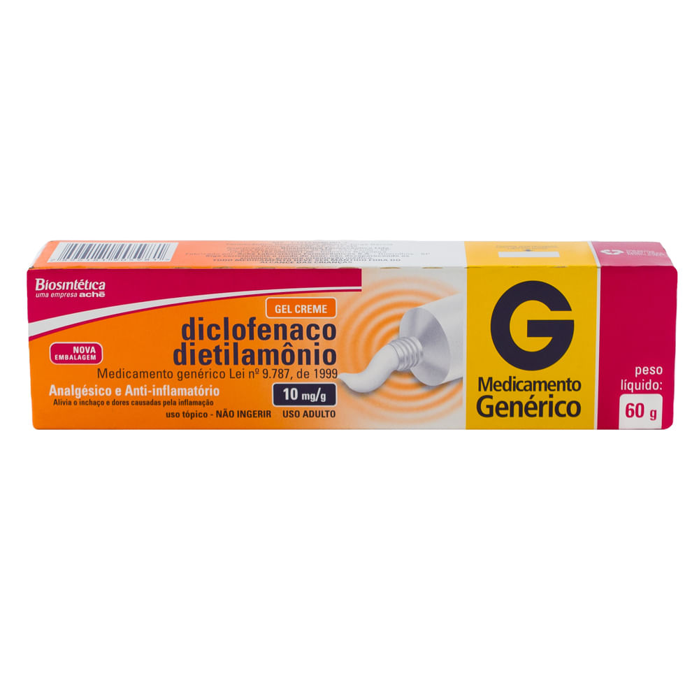 Diclofenaco Dietilamônio Gel Biosintética 60g - Drogaria Sao Paulo
