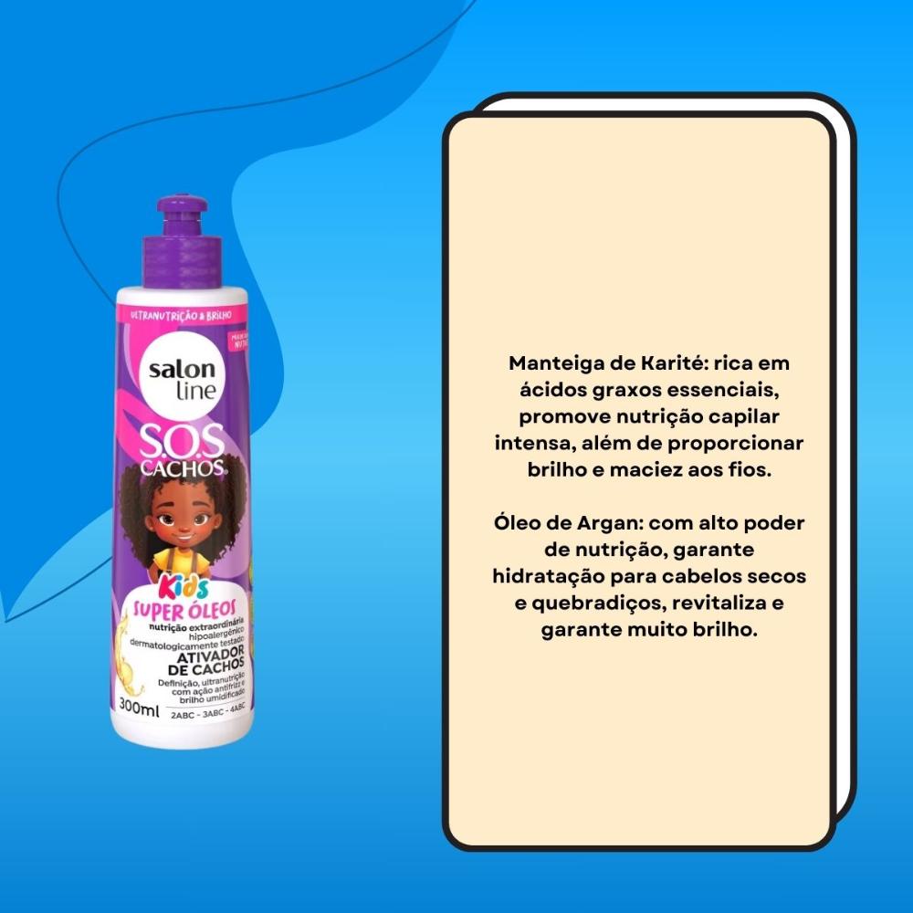 Creme Salon Line SOS Cachos Kids Super Oleos 300ml - Drogaria Sao Paulo