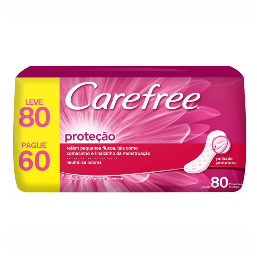 Absorvente Carefree Original Com Perfume 80 Unidades - Drogaria Sao Paulo