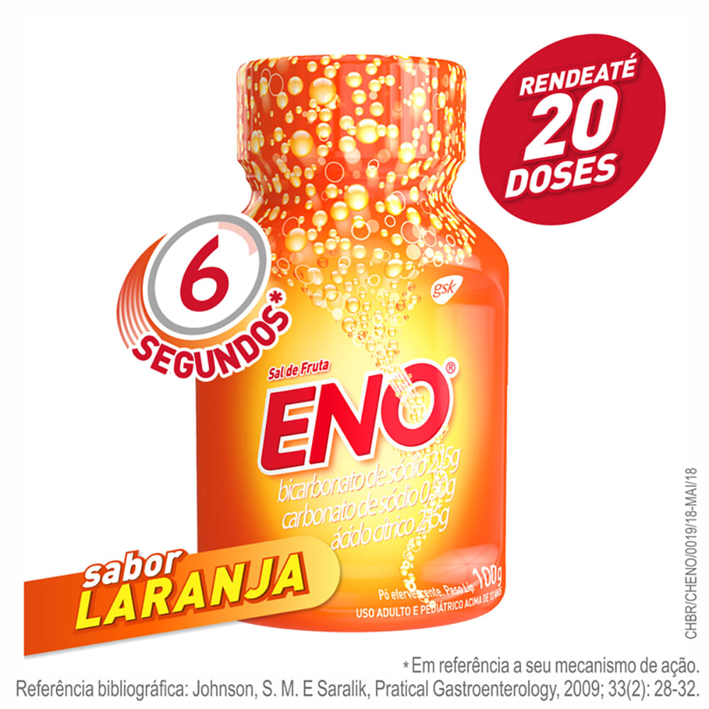 Sal de Fruta Eno Laranja Frasco 100g - Drogaria Sao Paulo