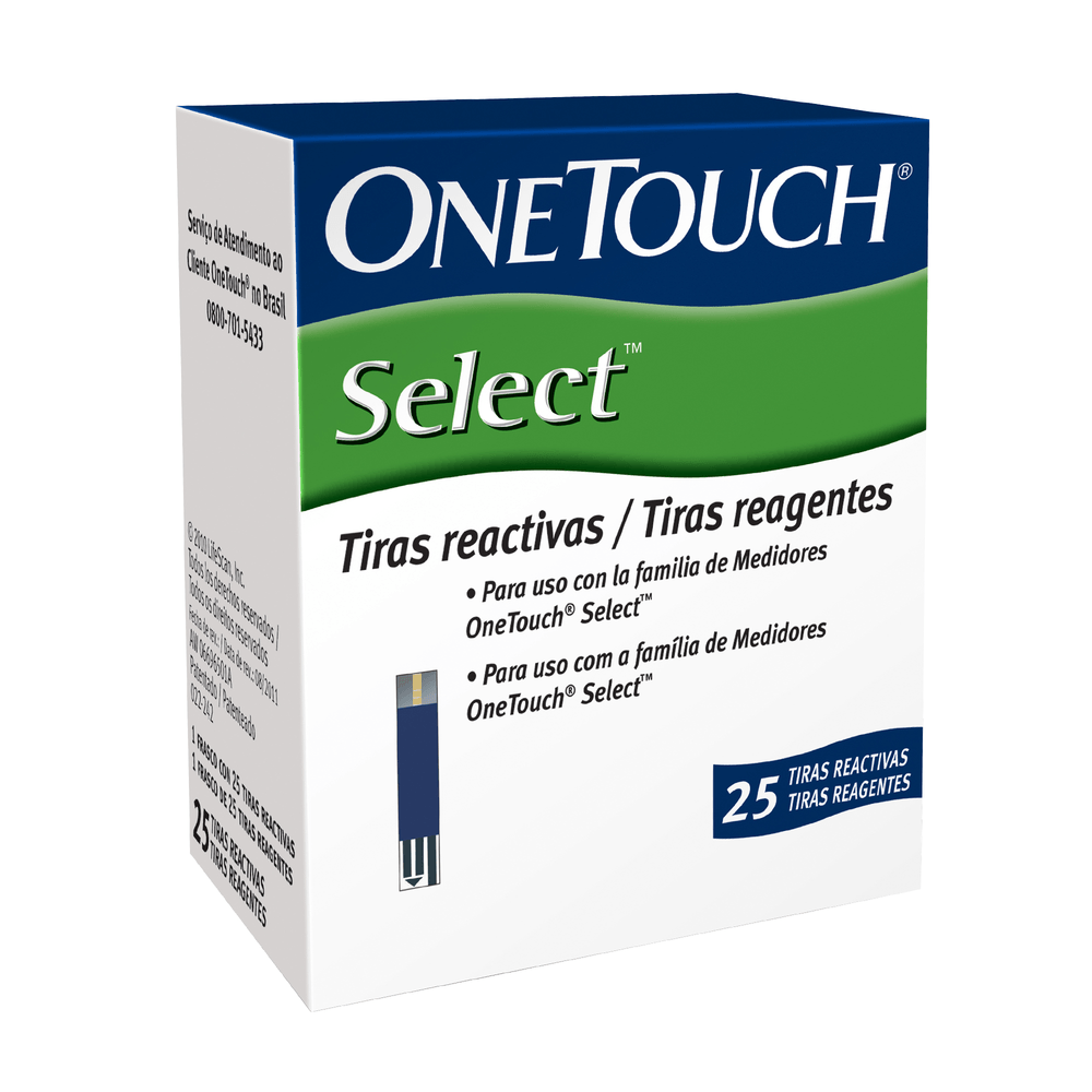 Tiras Reagentes OneTouch Select 25 Unidades - Drogaria Sao Paulo