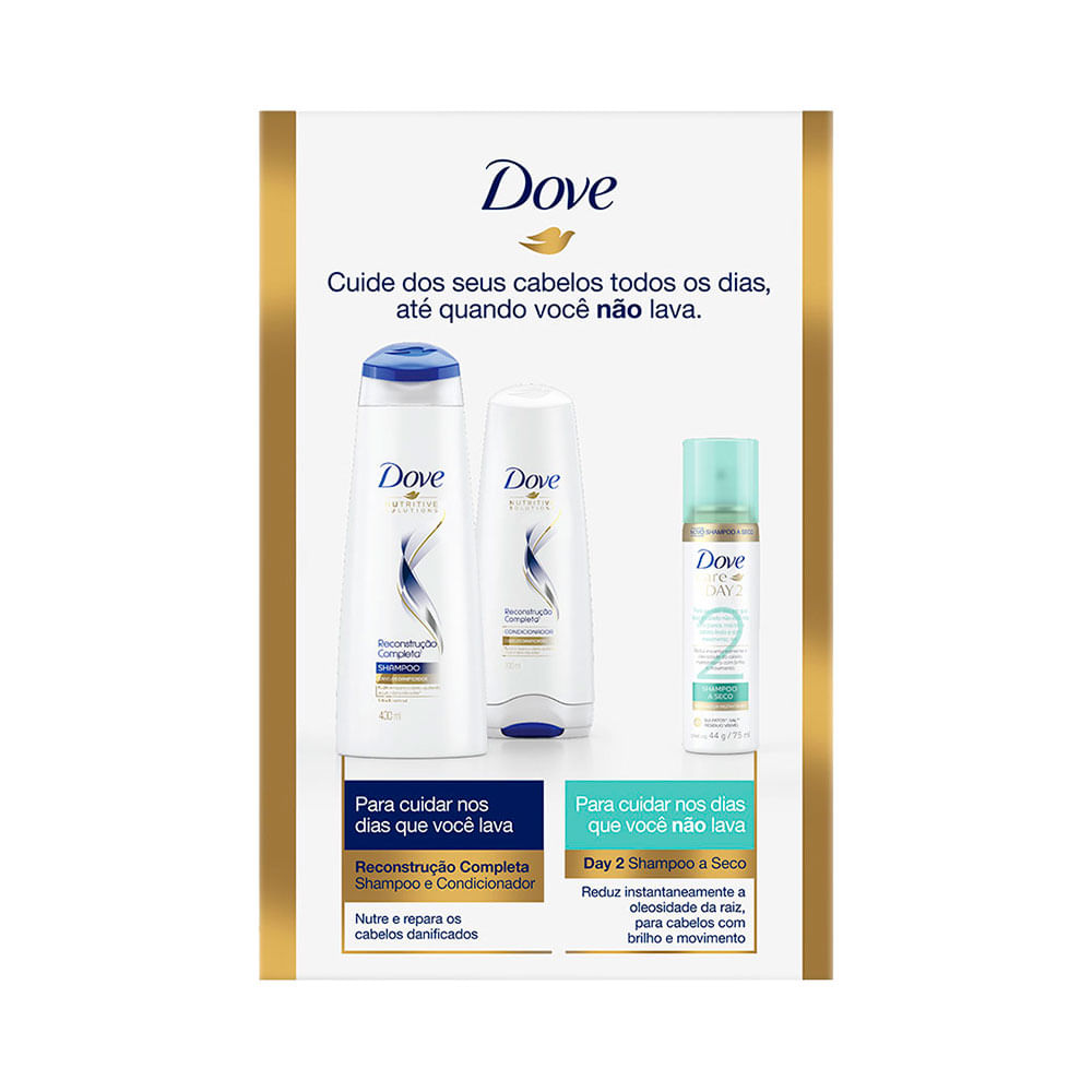 Kit Dove Reconstrução Completa Shampoo 400ml + Condicionador 200ml ...