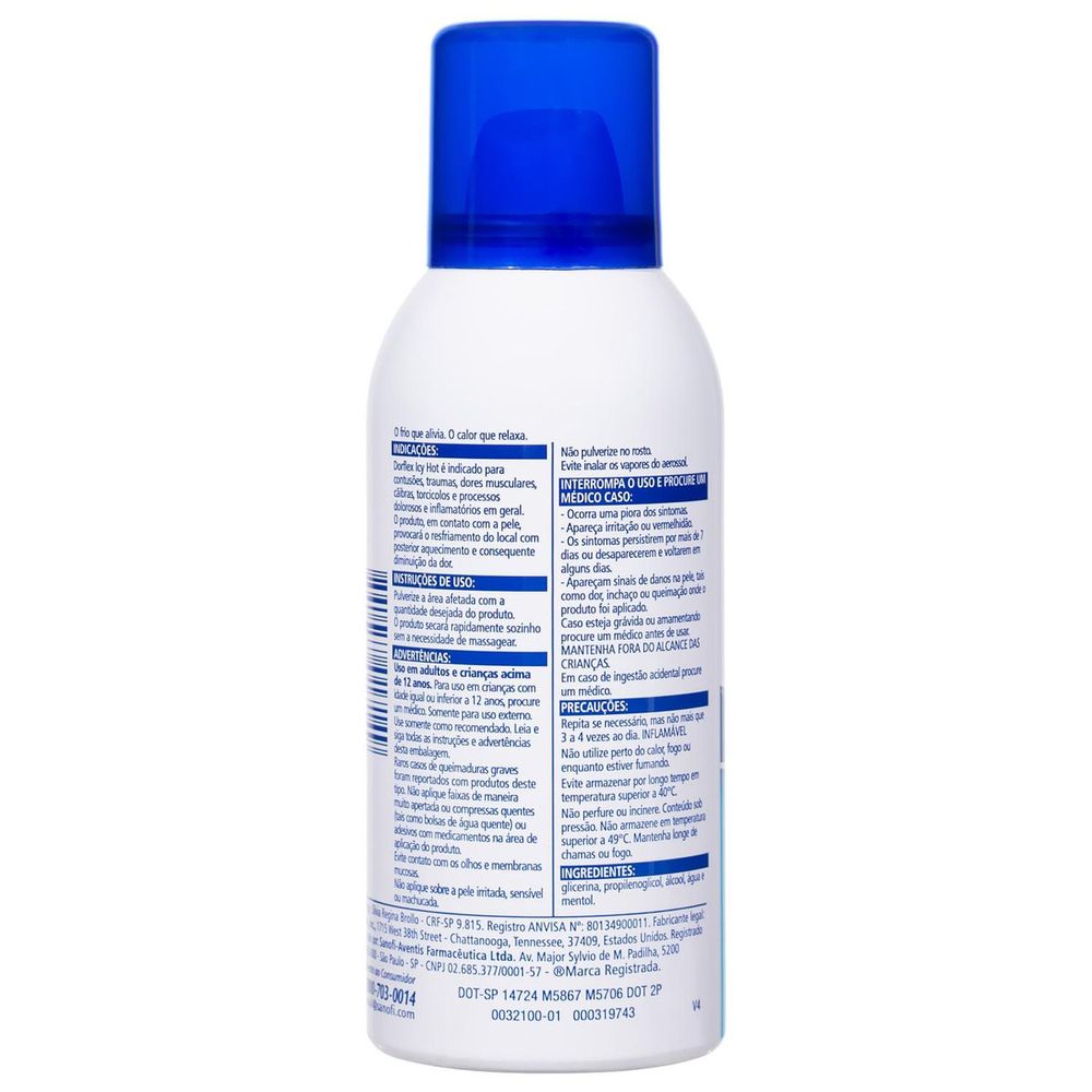 Analgésico Dorflex Sanofi Icy Hot Spray 118ml - Drogaria Sao Paulo