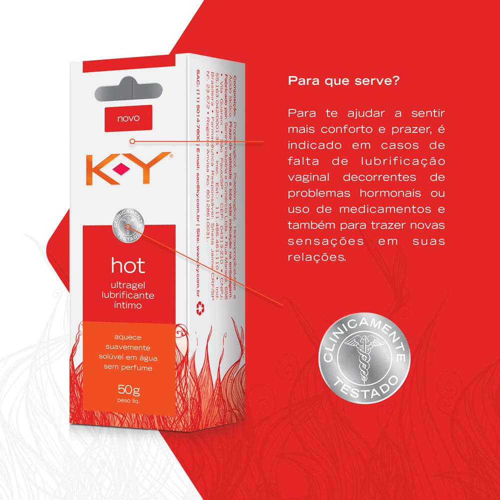 Ultragel Lubrificante Íntimo KY Hot 50g - Drogaria Sao Paulo