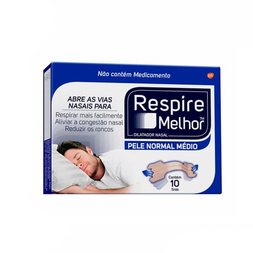 Respire Melhor Pele Normal Tamanho Médio 10 Tiras - Drogaria Sao Paulo