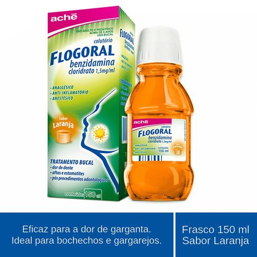Flogoral Aché Colutório Laranja 150ml - Drogaria Sao Paulo