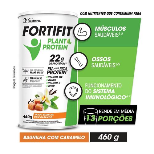 Suplemento Alimentar Fortifit Plant Protein Sabor Baunilha com Caramelo ...