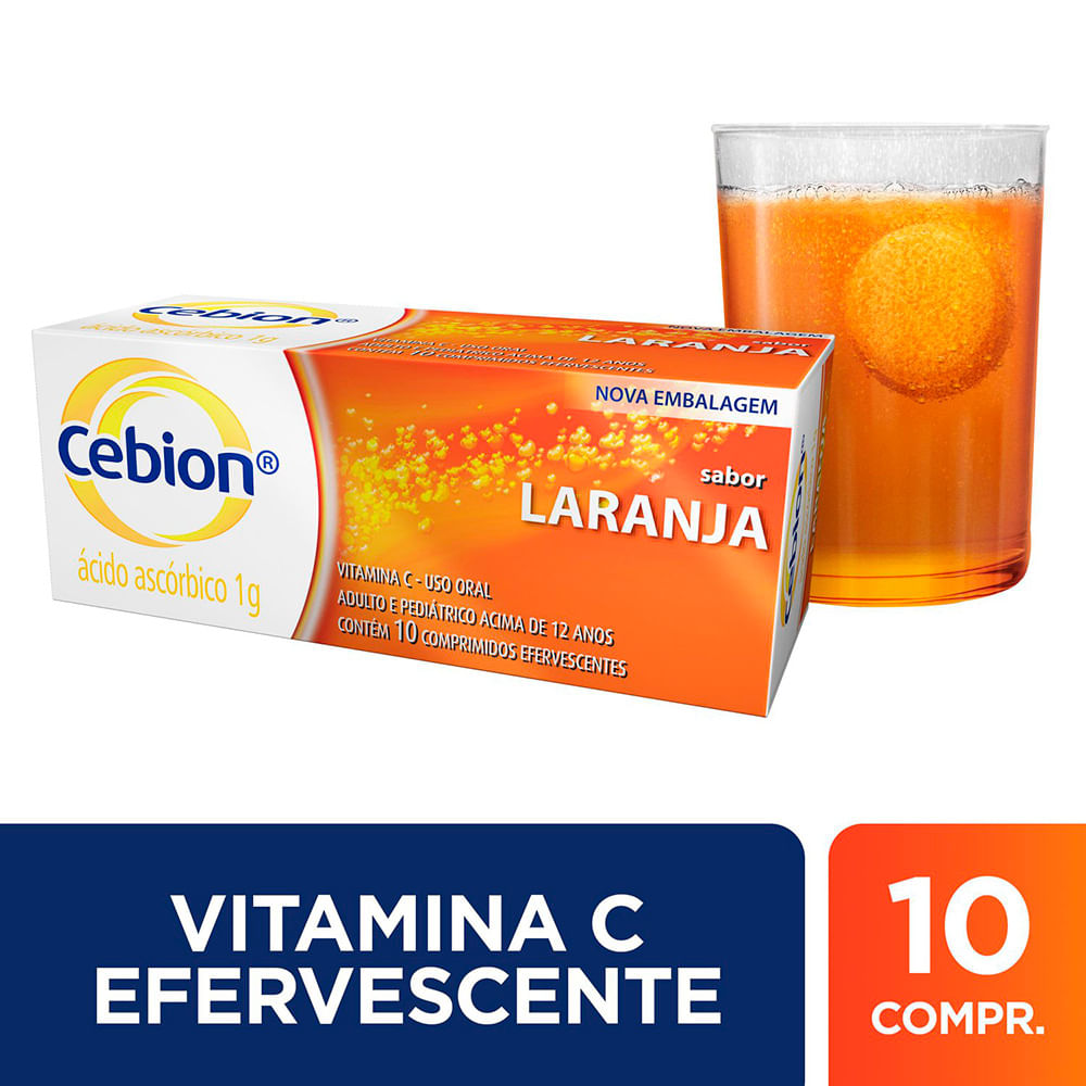 Vitamina C Cebion 1g Laranja 10 Comprimidos Efervescentes - Drogaria ...