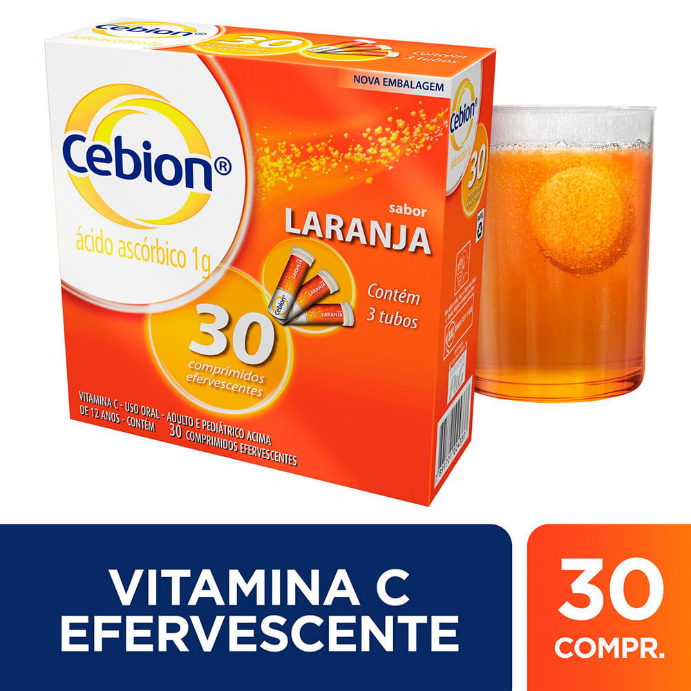 Cebion Laranja 1g Merck 30 Comprimidos Efervescentes - Drogaria Sao Paulo