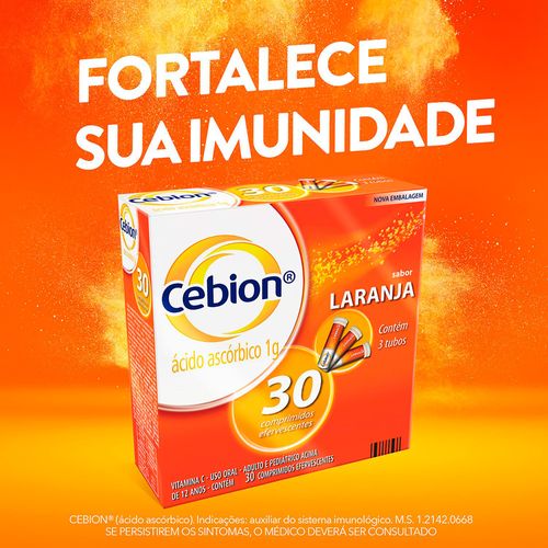 Cebion Laranja 1g Merck 30 Comprimidos Efervescentes - Drogaria Sao Paulo