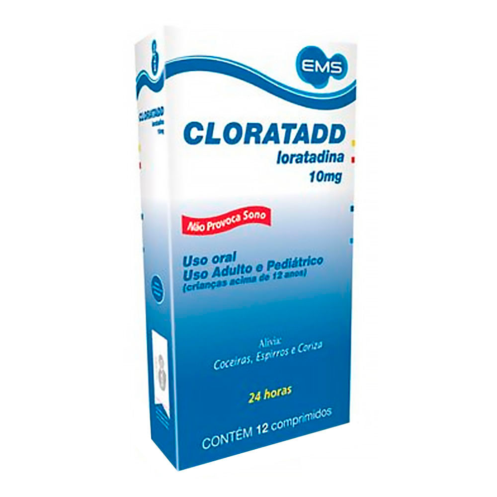 Cloratadd 10mg EMS 12 Comprimidos - Drogaria Sao Paulo