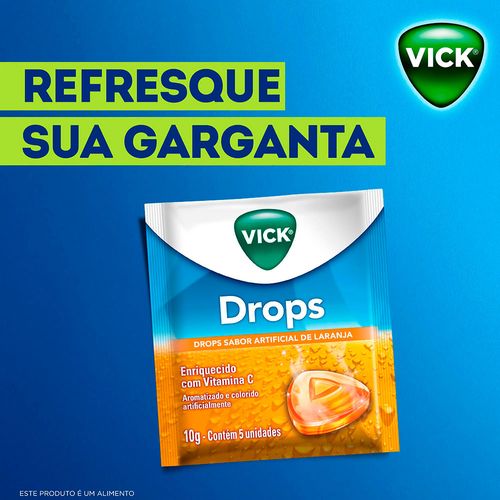 Pastilhas Vick Drops Sabor Laranja 5 Unidades - Drogaria Sao Paulo