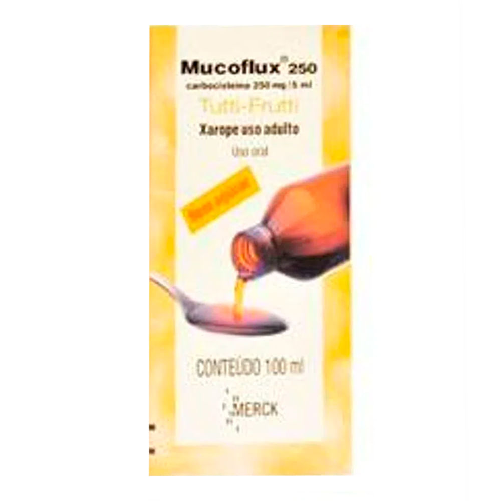 Mucoflux Xarope Adulto 250mg Merck 100ml - Drogaria Sao Paulo