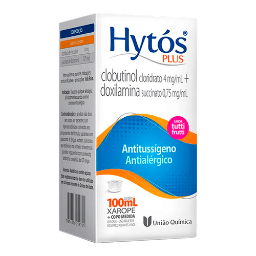 Hytos Plus Xarope 4mg/ml e 75mg/ml União Química 100ml - Drogaria Sao Paulo