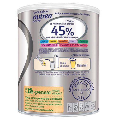 Suplemento Alimentar Nestlé Nutren Active Banana 400g - Drogaria Sao Paulo
