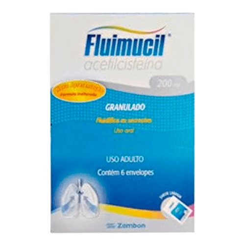 Fluimucil 200mg Zambon 6 Envelopes - Drogaria Sao Paulo