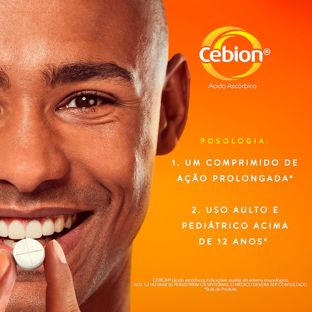 Vitamina C Cebion 500mg P&G Ação Prolongada 30 Comprimidos - Drogaria ...