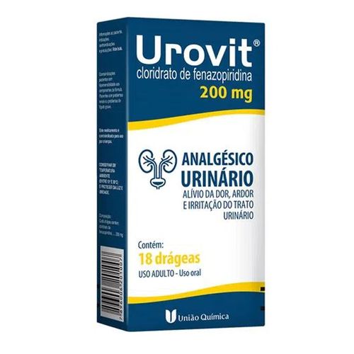 Urovit 200mg União Química 18 Drágeas - Drogaria Sao Paulo