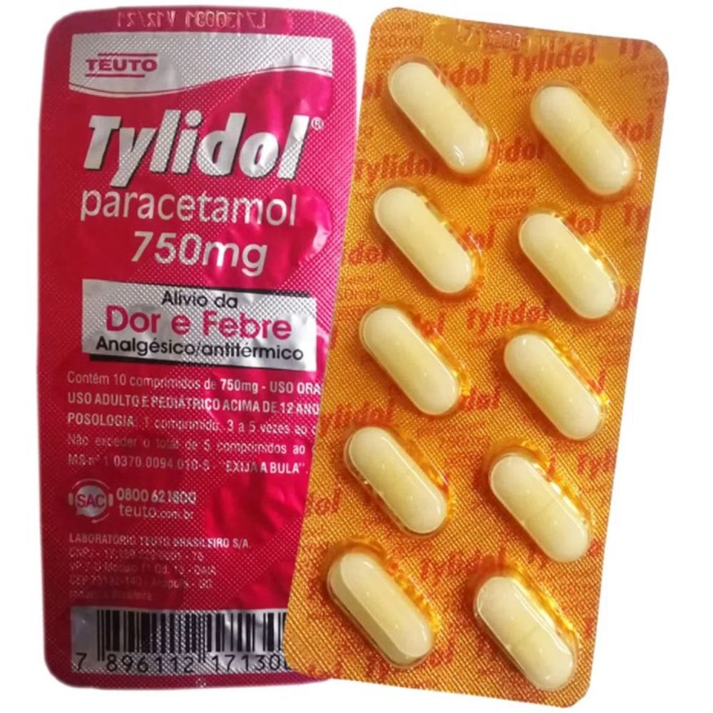 Tylidol 750mg 10 Comprimidos - Drogaria Sao Paulo