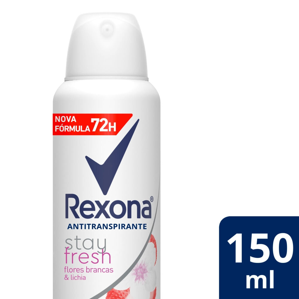 Desodorante Aerosol Rexona Flores Brancas e Lichia Feminino 150ml ...