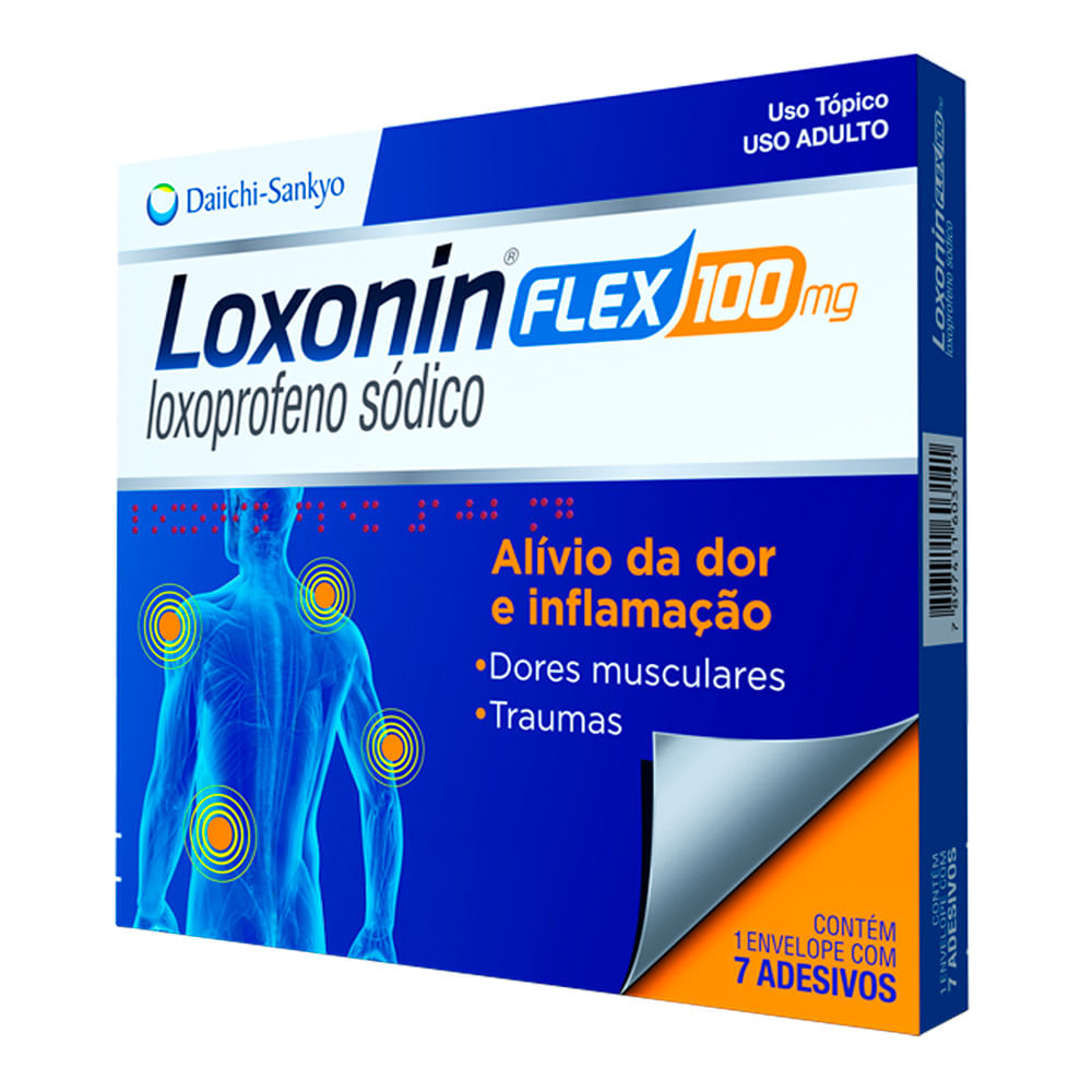 Loxonin Flex 100mg Daiichi Sankyo 7 adesivos Antidérmicos - Drogaria ...