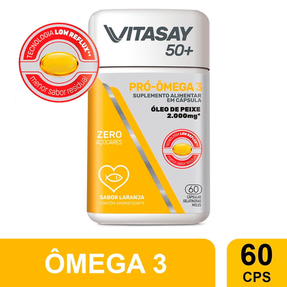 Suplemento Alimentar Vitasay Pró-Ômega 3 60 Cápsulas - Drogaria Sao Paulo