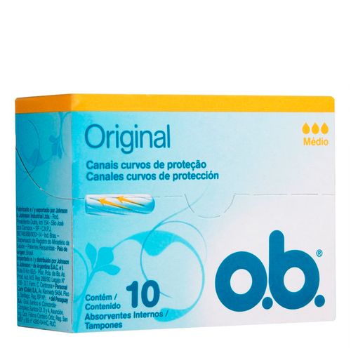 Absorvente Interno OB Médio Original 10 unidades - Drogaria Sao Paulo