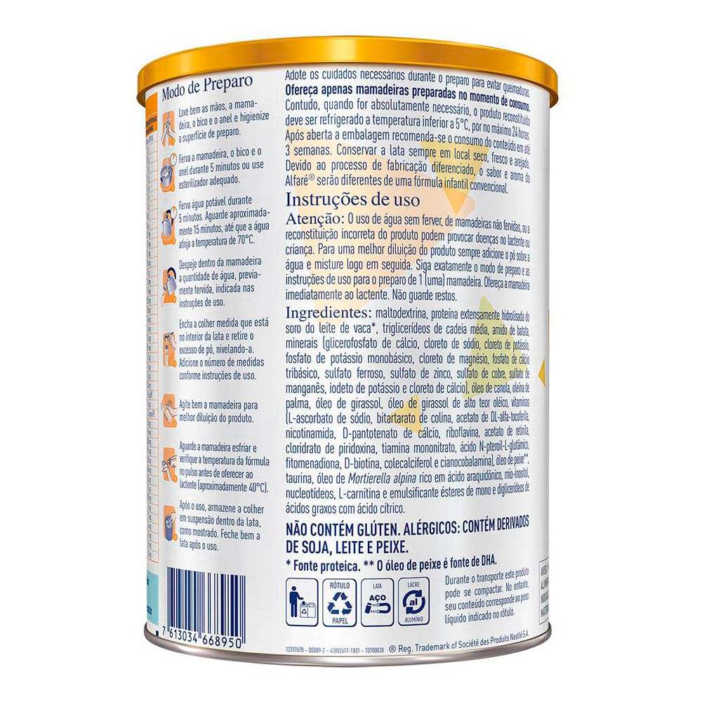 Fórmula infantil Nestlé Alfaré 400g - Drogaria Sao Paulo