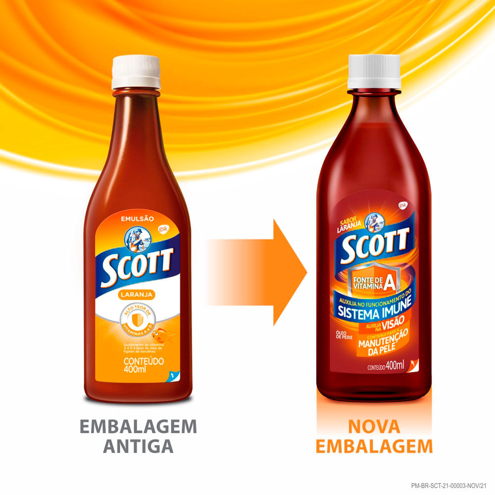 Scott Suplemento alimentar em emulsão de Vitaminas A e D Sabor Laranja ...