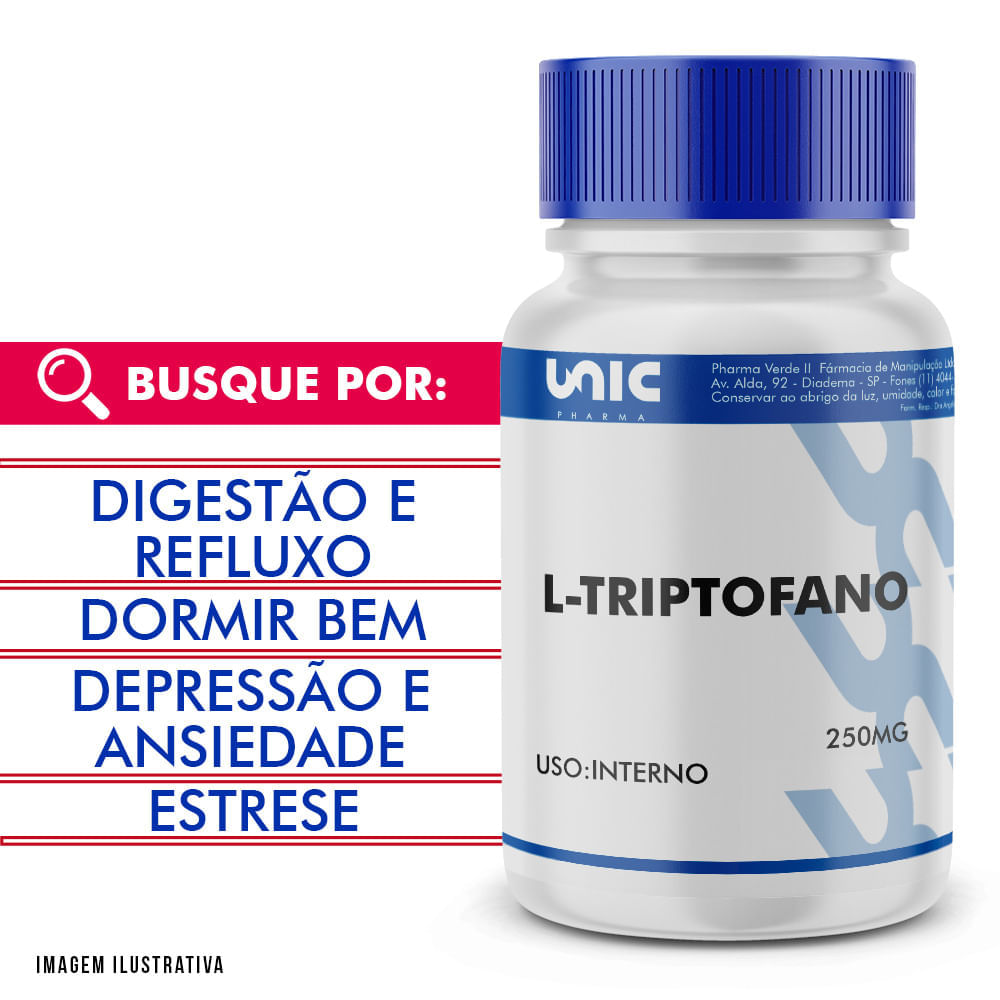 L-triptofano 250mg 120 Cápsulas - Drogaria Sao Paulo