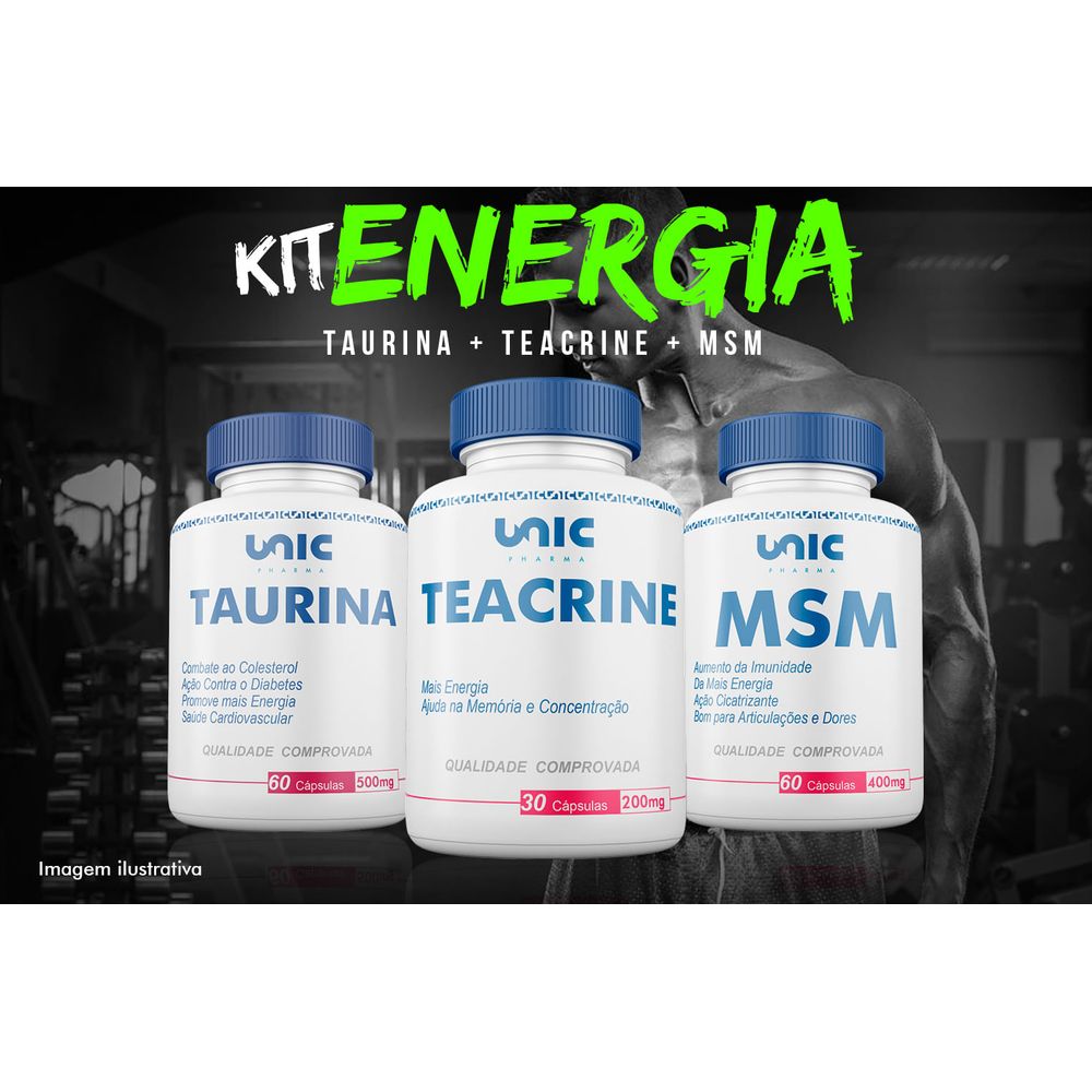 Kit Energia - MSM + Taurina + Teacrine - Drogaria Sao Paulo