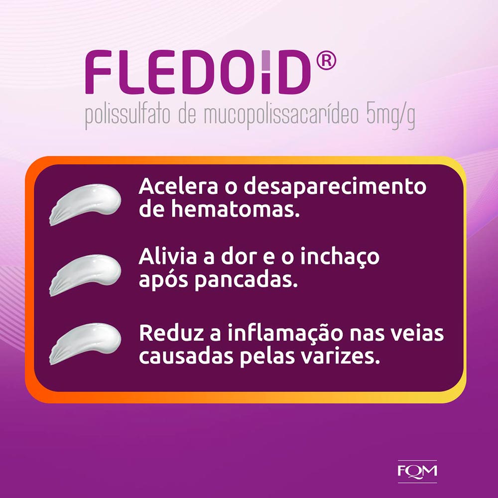 Fledoid Gel para Hematomas, Dor, Inchaço e Varizes 300mg FQM 40g ...
