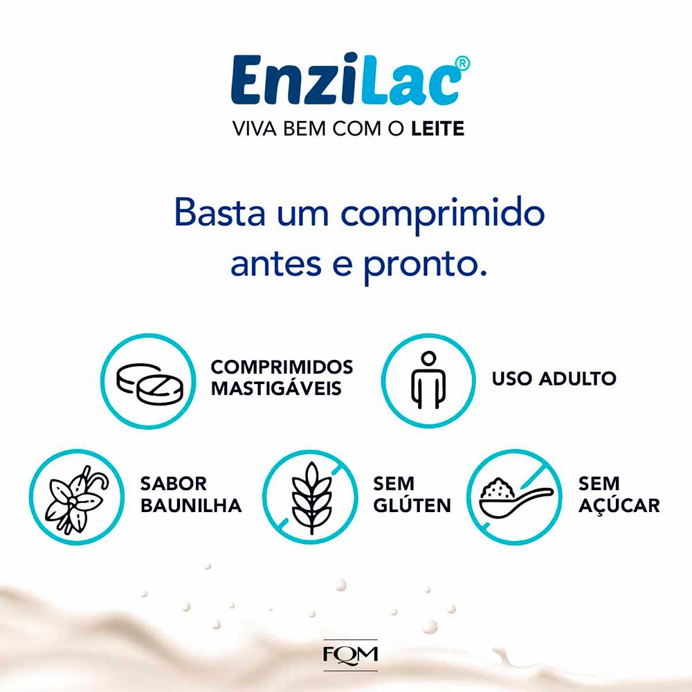 Enzilac 9000UI FQM 30 Comprimidos Mastigáveis - Drogaria Sao Paulo